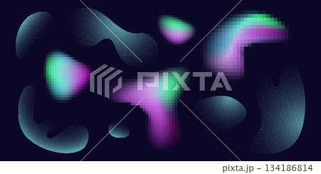 Abstract color bitmap shapes setのイラスト素材 [134186814] - PIXTA