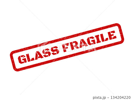 Distressed grunge rubber stamp featuring GLASS...のイラスト素材 [134204220 ...