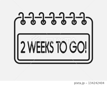 Countdown weekly calendar icon - 2 weeks to goのイラスト素材 [134242404] - PIXTA