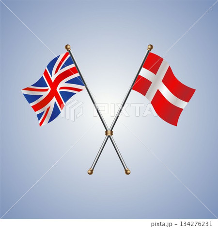 United Kingdom and Denmark flag relationsのイラスト素材 [134276231] - PIXTA