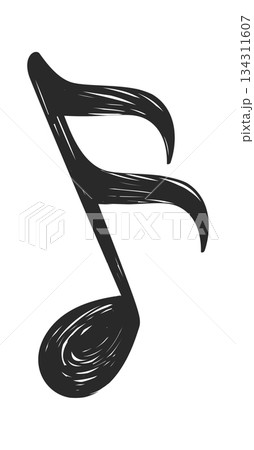Sixteenth note music doodle symbolのイラスト素材 [134311607] - PIXTA
