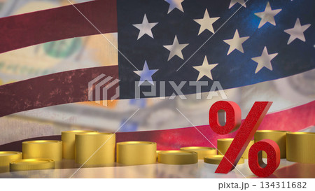 USA Interest Rate Economic Impact Symbol 3d...のイラスト素材 [134311682] - PIXTA