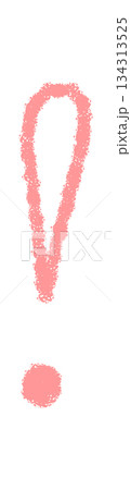Pink crayon sketch exclamation icon and...のイラスト素材 [134313525] - PIXTA
