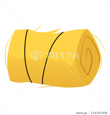 Haystack roll tied in rope flat vector icon,...のイラスト素材 [134381409] - PIXTA