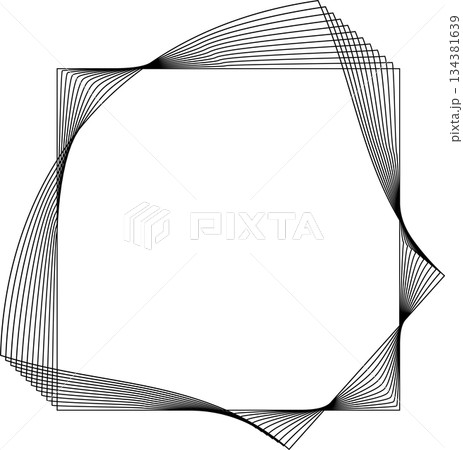 Square shape line warp effect. Technology elementのイラスト素材 [134381639 ...