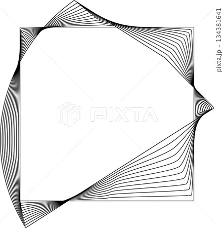 Square shape line warp effect. Technology elementのイラスト素材 [134381641 ...