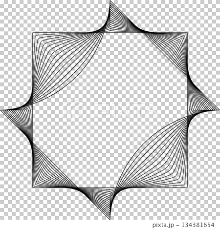 Square shape line warp effect. Technology elementのイラスト素材 [134381654 ...