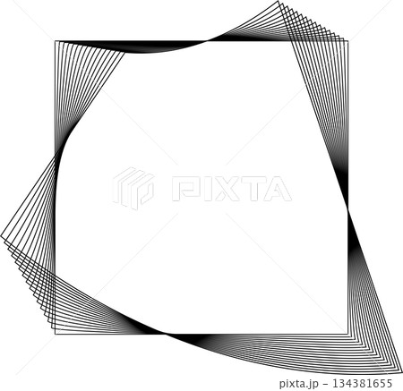 Square shape line warp effect. Technology elementのイラスト素材 [134381655 ...