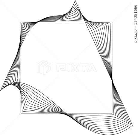 Square shape line warp effect. Technology elementのイラスト素材 [134381666 ...