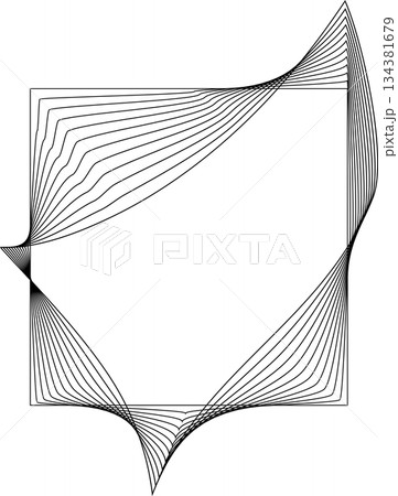 Square shape line warp effect. Technology elementのイラスト素材 [134381679 ...