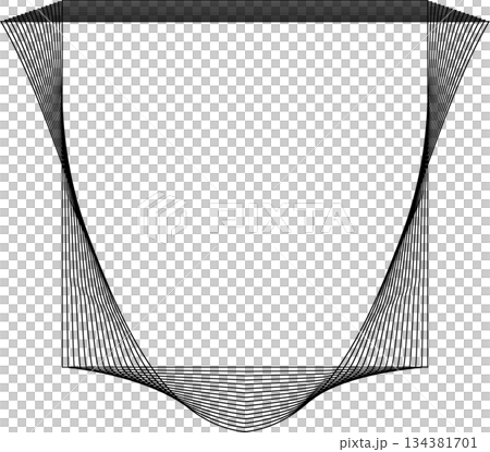 Square shape line warp effect. Technology elementのイラスト素材 [134381701 ...