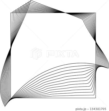 Square shape line warp effect. Technology elementのイラスト素材 [134381705 ...