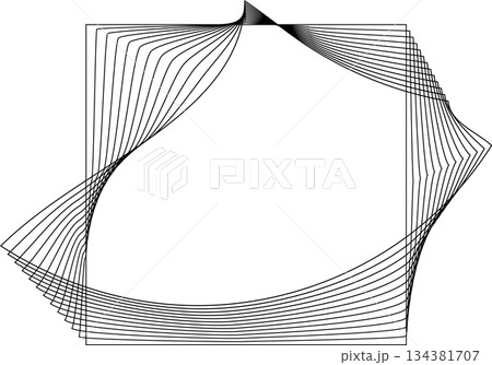 Square shape line warp effect. Technology elementのイラスト素材 [134381707 ...