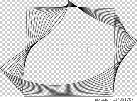 Square shape line warp effect. Technology elementのイラスト素材 [134381707 ...