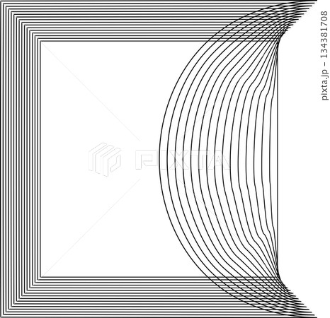 Square shape line warp effect. Technology elementのイラスト素材 [134381708 ...
