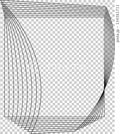 Square shape line warp effect. Technology elementのイラスト素材 [134381711 ...
