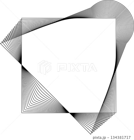 Square shape line warp effect. Technology elementのイラスト素材 [134381717 ...