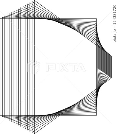 Square shape line warp effect. Technology elementのイラスト素材 [134381720 ...