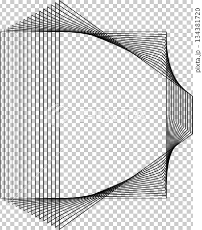 Square shape line warp effect. Technology elementのイラスト素材 [134381720 ...