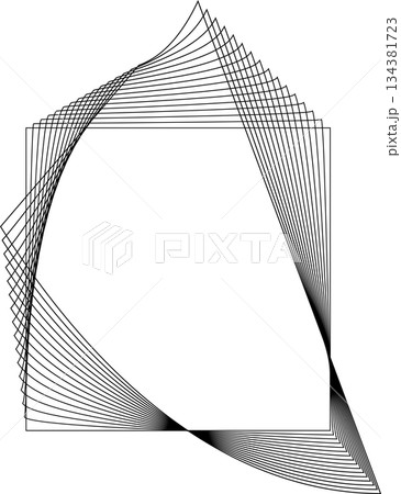 Square shape line warp effect. Technology elementのイラスト素材 [134381723 ...