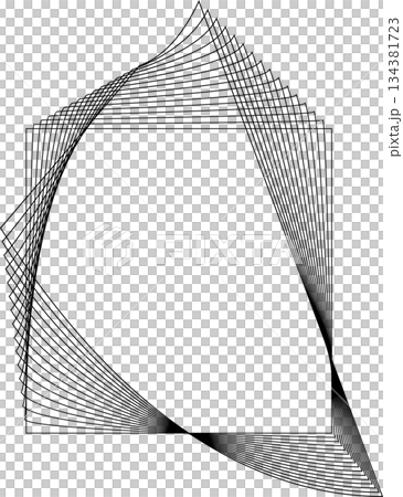 Square shape line warp effect. Technology elementのイラスト素材 [134381723 ...