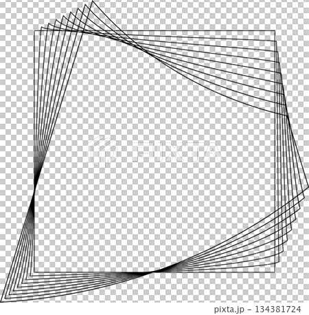 Square shape line warp effect. Technology elementのイラスト素材 [134381724 ...
