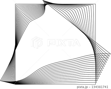 Square shape line warp effect. Technology elementのイラスト素材 [134381741 ...