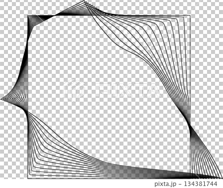 Square shape line warp effect. Technology elementのイラスト素材 [134381744 ...