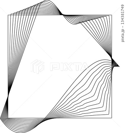 Square shape line warp effect. Technology elementのイラスト素材 [134381749 ...