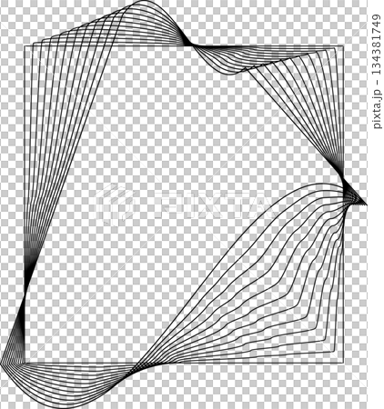 Square shape line warp effect. Technology elementのイラスト素材 [134381749 ...
