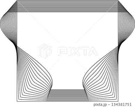 Square shape line warp effect. Technology elementのイラスト素材 [134381751 ...