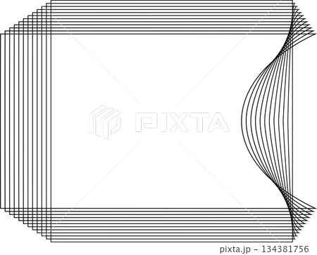 Square shape line warp effect. Technology elementのイラスト素材 [134381756 ...