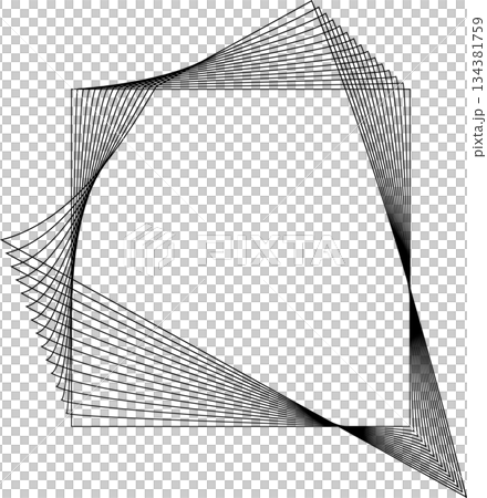 Square shape line warp effect. Technology elementのイラスト素材 [134381759 ...