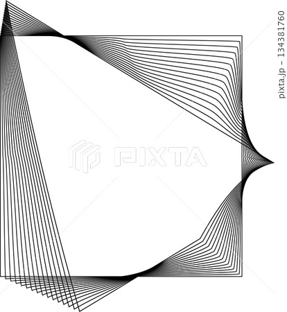 Square shape line warp effect. Technology elementのイラスト素材 [134381760 ...