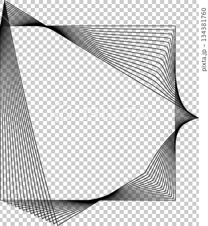 Square shape line warp effect. Technology elementのイラスト素材 [134381760 ...