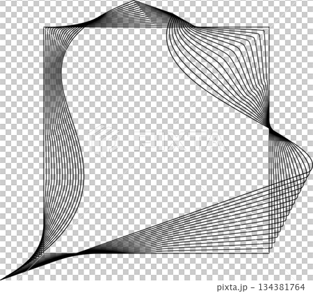 Square shape line warp effect. Technology elementのイラスト素材 [134381764 ...