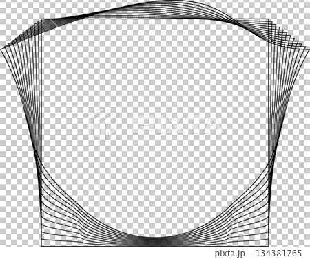 Square shape line warp effect. Technology elementのイラスト素材 [134381765 ...