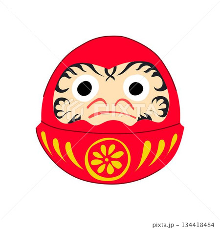 Japanese daruma doll symbolizing luck and goal...のイラスト素材 [134418484 ...