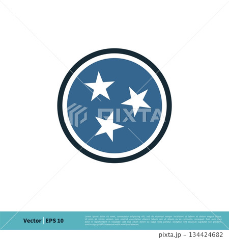 Tennessee Flag Icon Vector Logo Template...のイラスト素材 [134424682] - PIXTA