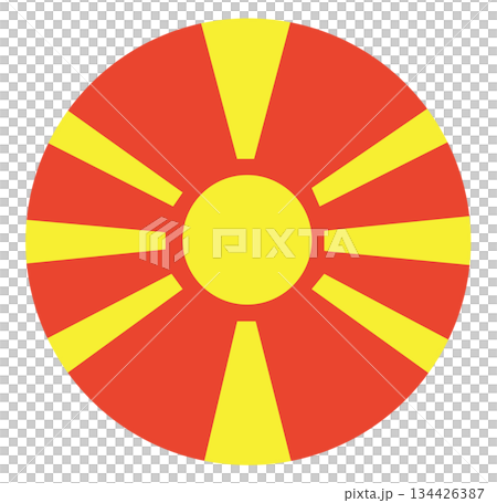 Round flag of North Macedonia flag isolated in...のイラスト素材 [134426387 ...