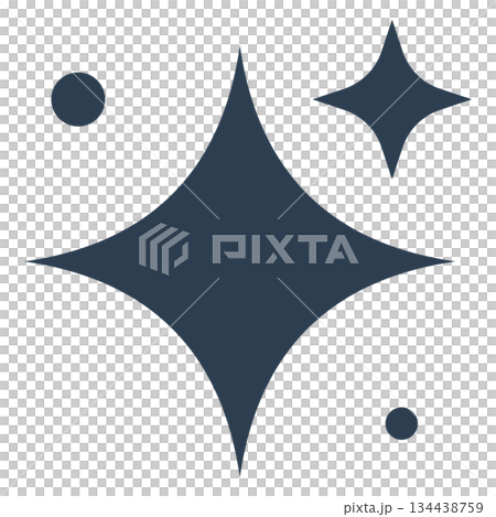 Dark blue sparkle icon symbol, clean shine,...のイラスト素材 [134438759] - PIXTA
