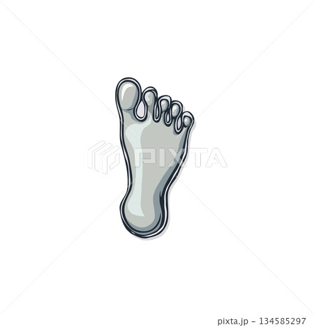 Stylized depiction of a human foot showcasing...のイラスト素材 [134585297] - PIXTA