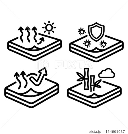 Bed Comfort Systems Mattress Performance Iconsのイラスト素材 [134601087] - PIXTA