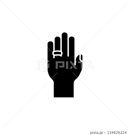 Ring finger vector icon. Hand gesture icon...のイラスト素材 [134626224] - PIXTA