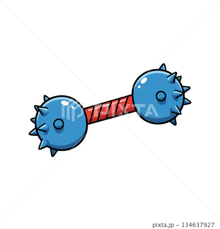 Spiked Blue Mace Weapon with Red Handle Vector...のイラスト素材 [134637927 ...