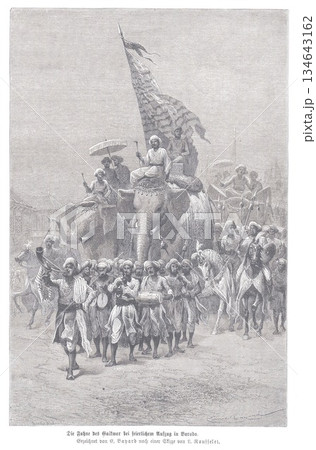Ancient Indian Procession With Elephants and...のイラスト素材 [134643162] - PIXTA