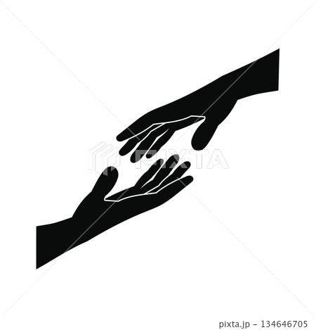 Two arms stretching towards each other iconのイラスト素材 [134646705] - PIXTA