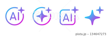 AI star icon set. Artificial intelligence...のイラスト素材 [134647273] - PIXTA