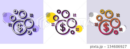 Launder money line icon. Halftone dotted...のイラスト素材 [134686927] - PIXTA