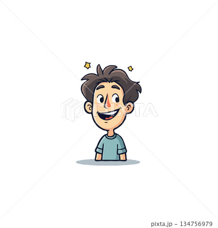 Animated character radiating positive energy...のイラスト素材 [134756979] - PIXTA